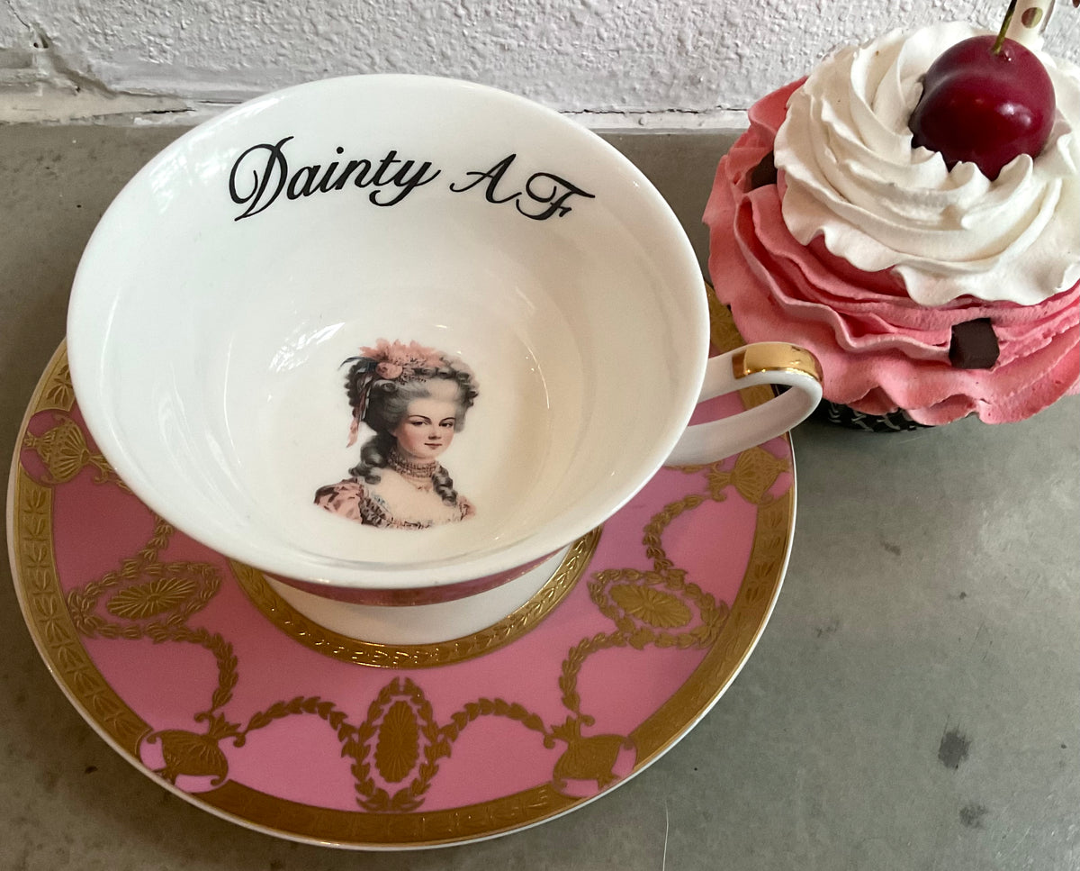 Dainty AF Cup and Saucer Set – Angioletti Designs