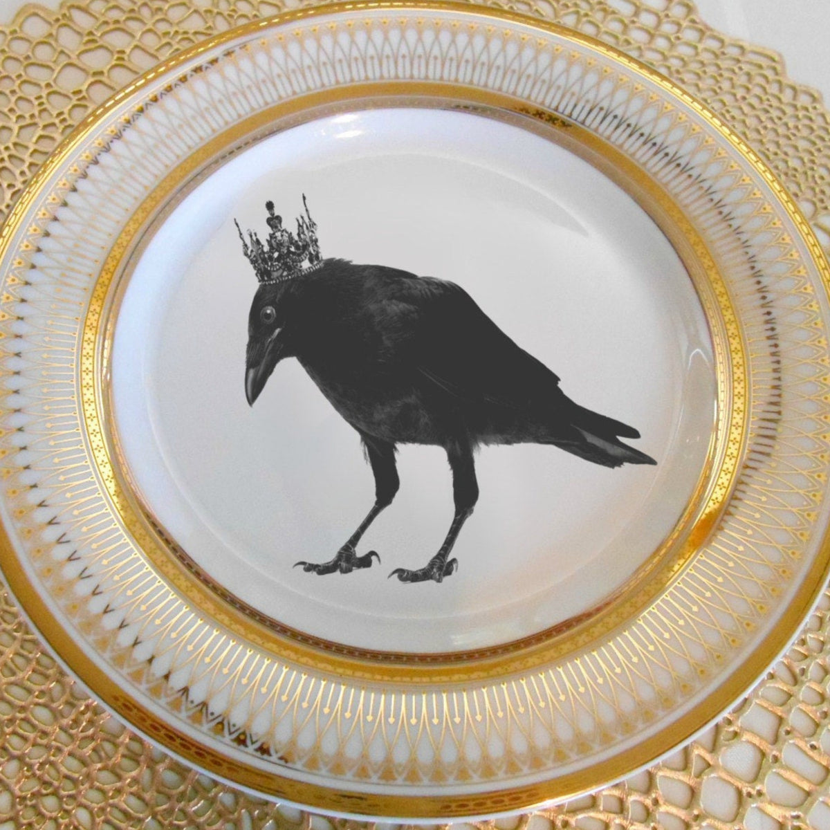 Royal Crow Plate, Porcelain – Angioletti Designs