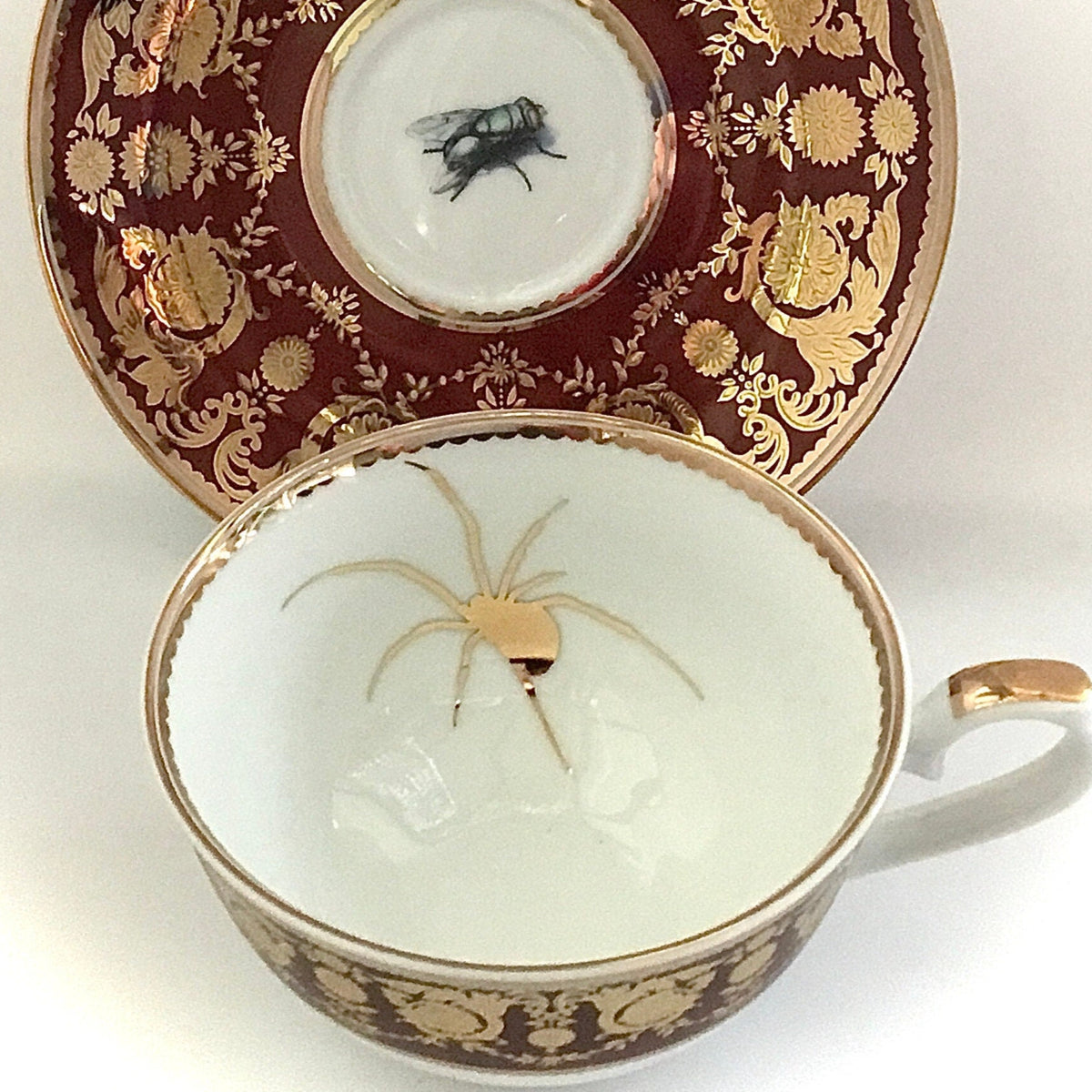 Spider and Fly Teacup & Saucer Set, 8 oz, Porcelain – Angioletti Designs