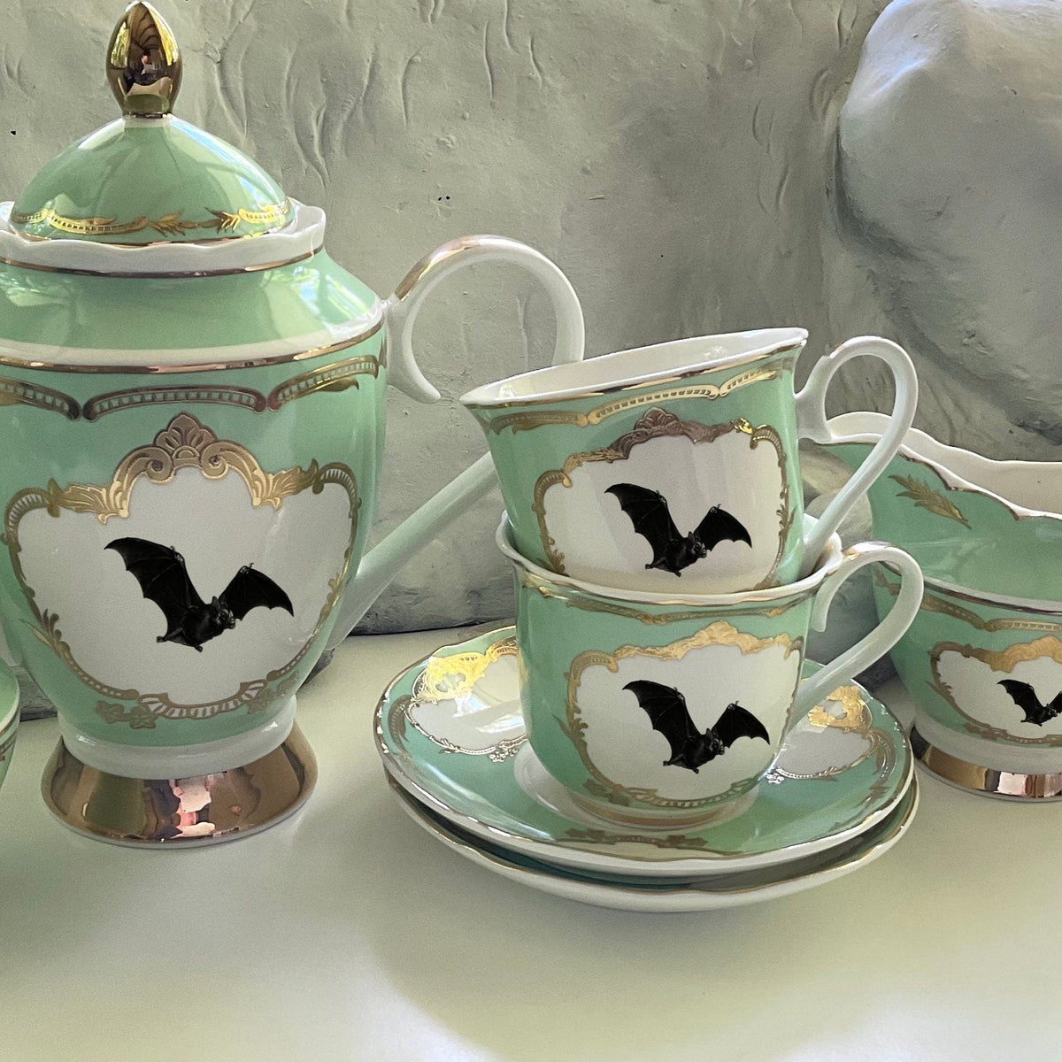 Bat Tea Set, Vegan bone china – Angioletti Designs